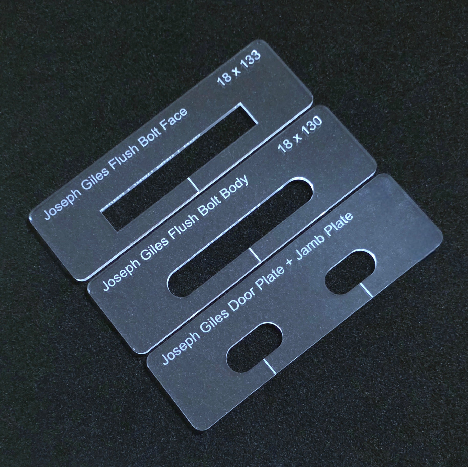 Joseph Giles Flush Bolt Templates – Lockcarpentry Shop